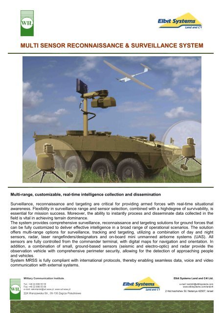 Multi Sensor Reconnaissance and Surveillance System - 06.07.2012