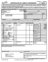 CERTIFICATE OF LIABILITY INSURANCE
