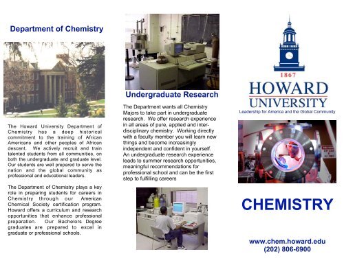 Department of Chemistry - COAS - Howard University
