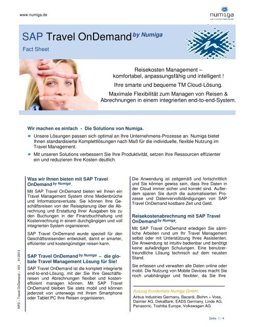 SAP Travel OnDemand (PDF 1,2 MB) - Numiga