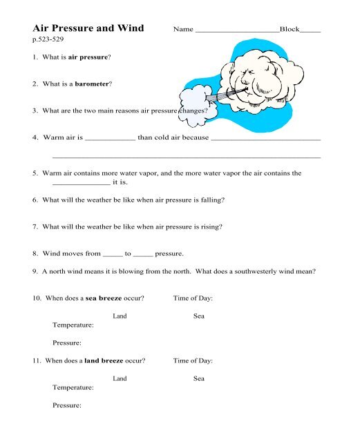 Air Pressure and Wind - Marcia's Science Teaching Ideas