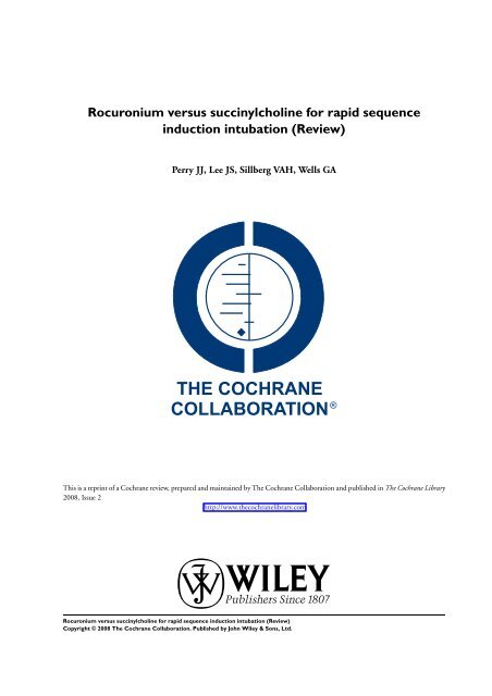 Rocuronium versus succinylcholine for rapid sequence ... - MEDEST