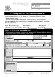 application form blue badge - Newham