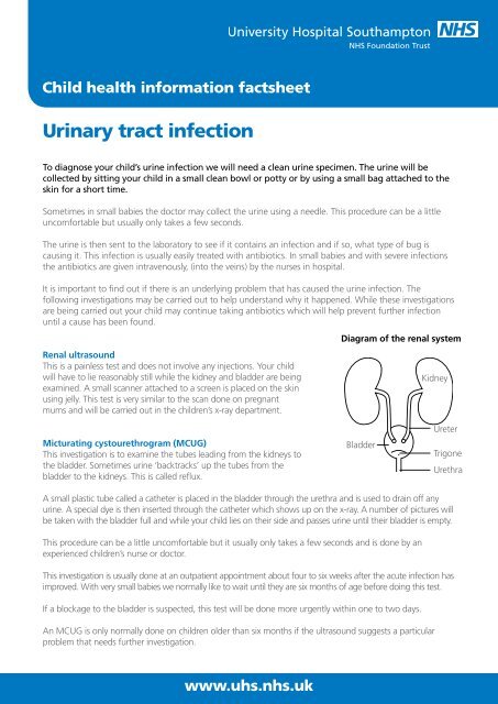Urinary tract infection - patient information