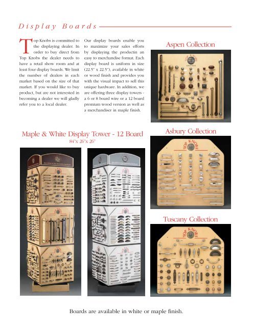 Display Boards Maple & White Display Tower - 12 ... - Top Knobs