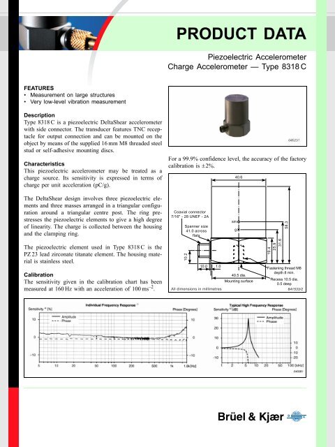 Product Data Sheet: Piezoelectric Accelerometer, Charge ...