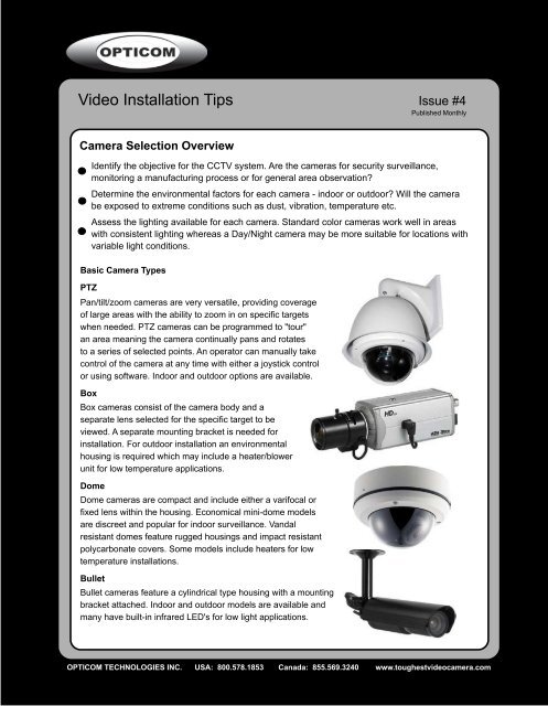 4. Camera Selection Overview - Opticom