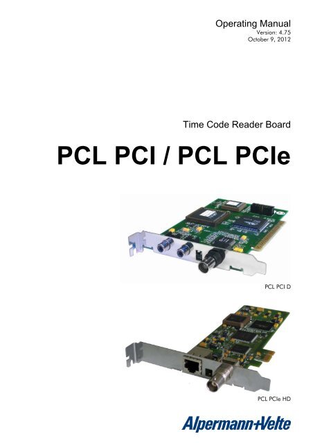 PCL PCI / PCL PCIe - Alpermann + Velte