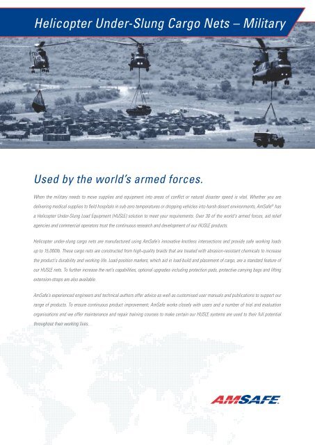 Helicopter Under-Slung Cargo Nets â Military - AmSafe