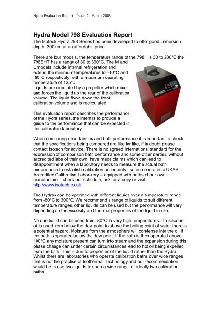 Hydra Model 798 Evaluation Report