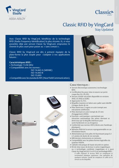 Classic RFID by VingCard - VingCard Elsafe