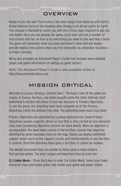 OVERVIEW MISSION CRITICAL