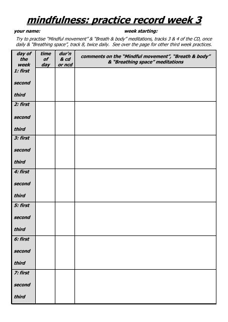 a record sheet you can use - Goodmedicine.org.uk