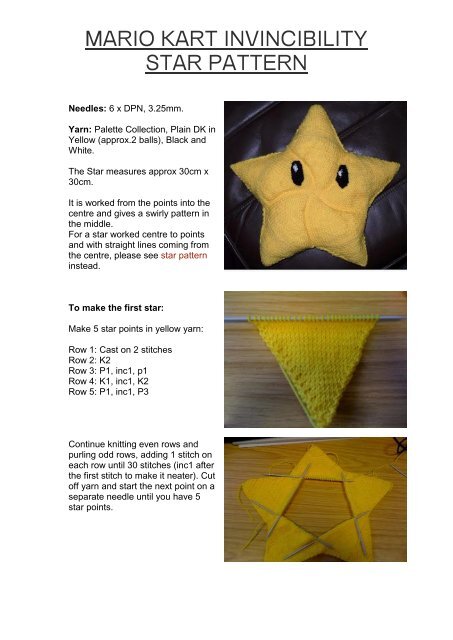 Mario Kart - Invincibility Star - Lahela Knits