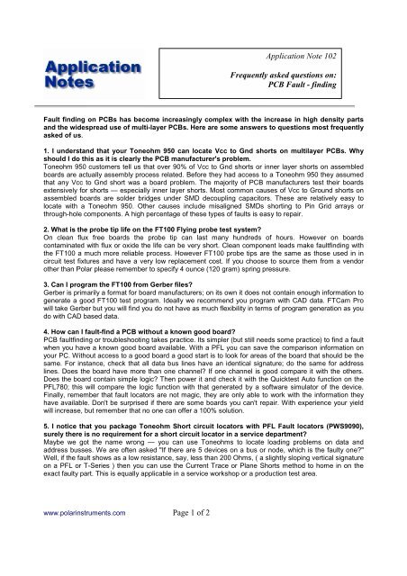 Frequently asked questions on PCB fault finding - Polar Instruments