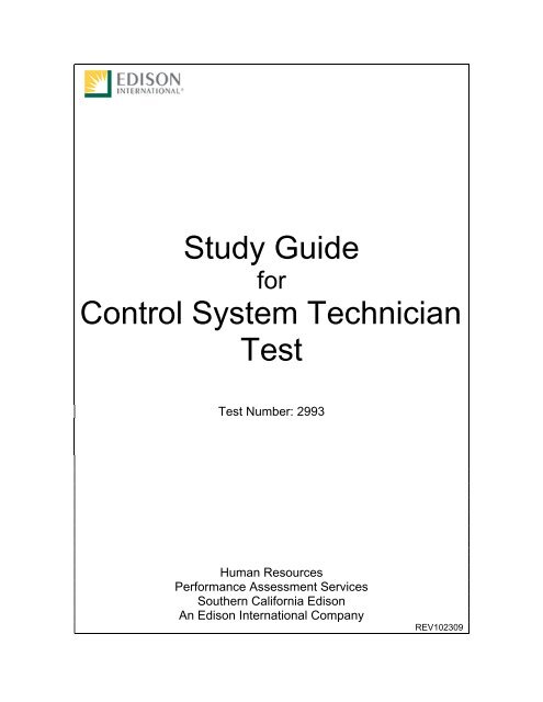 Control System Tech (Test 2993) - Edison International