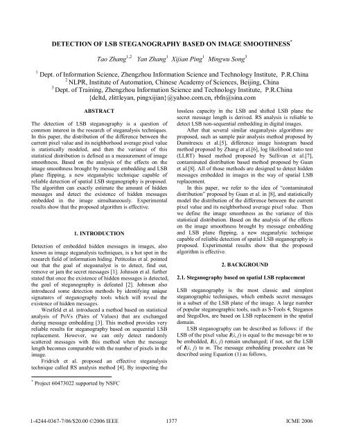 Detection Of Lsb Steganography Based On Image Ieee Xplore
