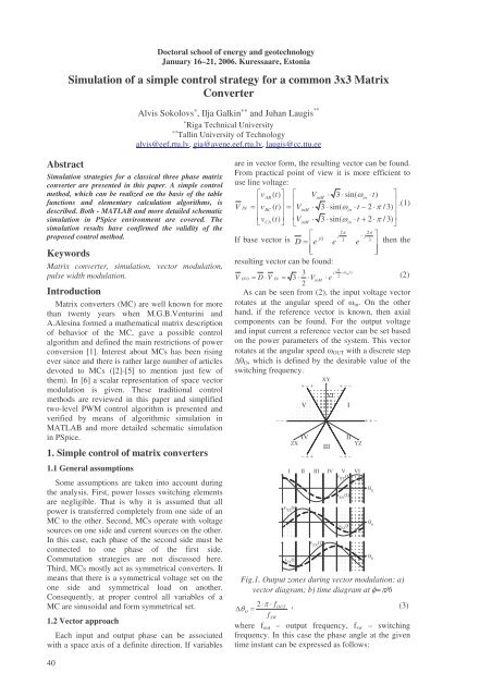 Simulation of a simple control strategy for a common 3x3 Matrix ...