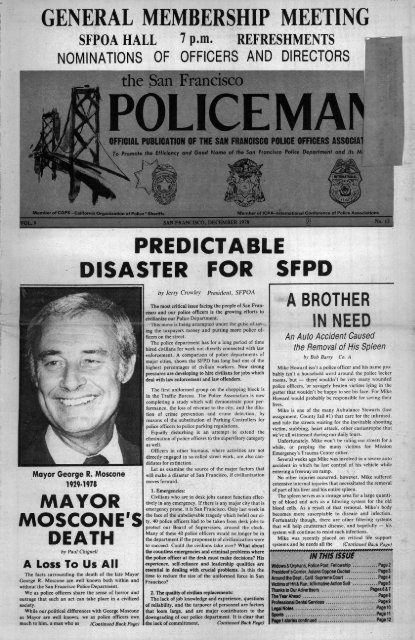 December 1978 - San Francisco Police Officers Association