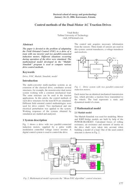 Control methods of the Dual-Motor AC Traction Drives