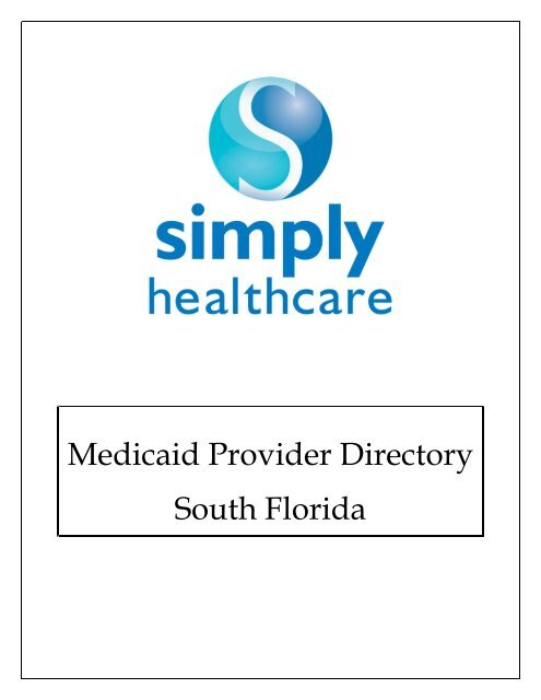 Medicaid Provider Directory South Florida - Simply Healthcare Plans