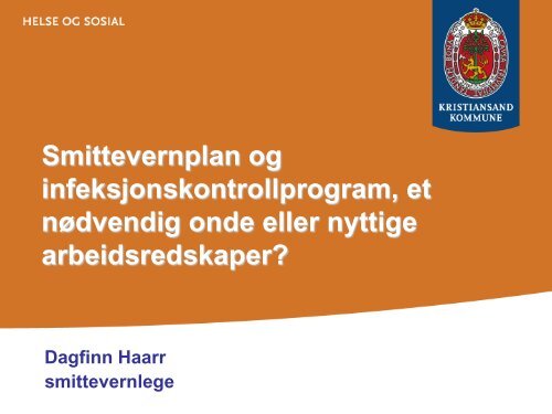 Smittevernplan - Haarr - Arendal kommune