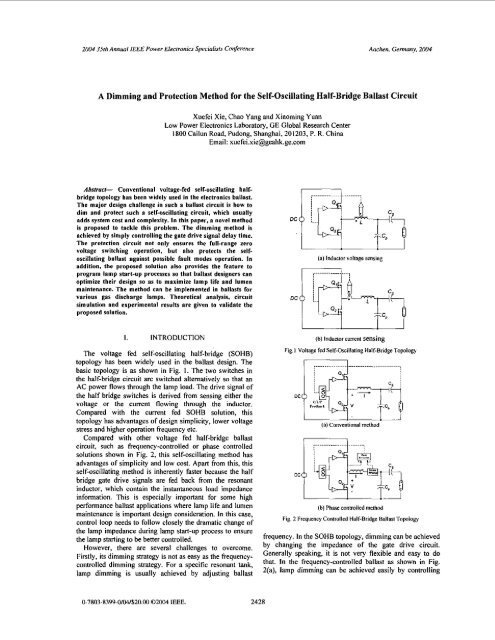 A dimming and protection method for the self-oscillating half-bridge ...