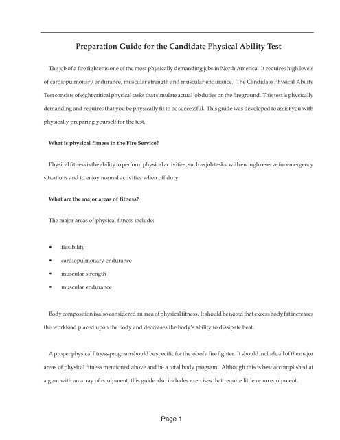Preparation Guide For The Candidate Physical Ability Test preparation-guide-for-the-candidate-physical-ability-test