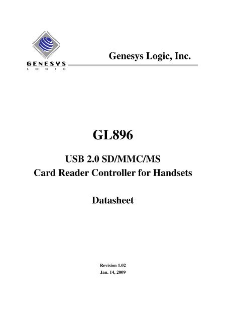 Genesys Logic, Inc. USB 2.0 SD/MMC/MS Card Reader Controller ...