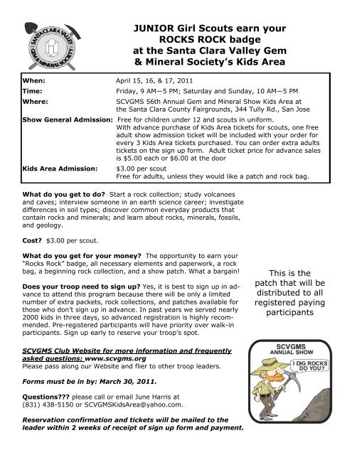 JUNIOR Girl Scouts earn your ROCKS ROCK badge at the Santa ...