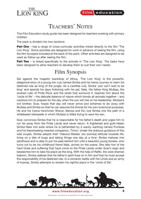 THE LION KING TEACHERS’