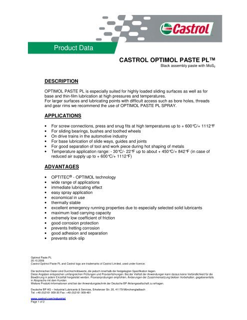 castrol optimol paste pl