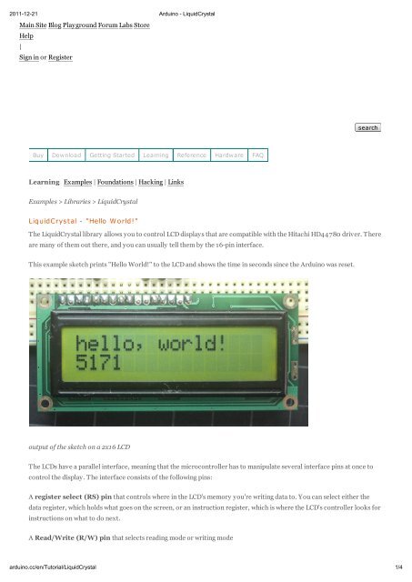 Controlling Liquid Crystal Display