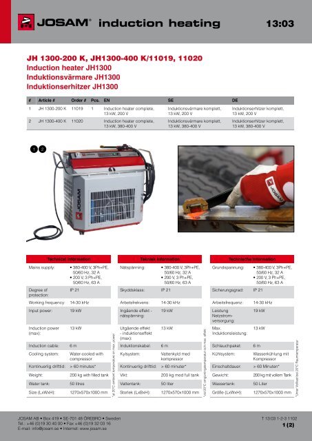 JOSAM induction heating