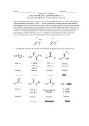 Organic Molecules Worksheet - TeacherWeb