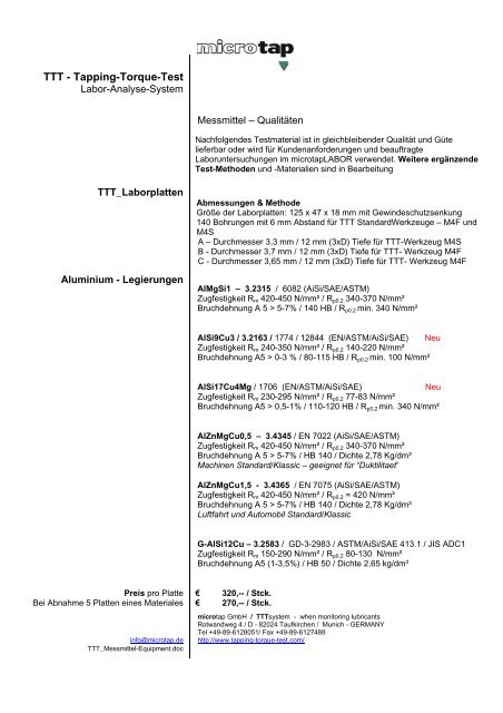 TTT - Tapping-Torque-Test - bei microtap