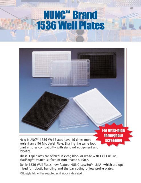 NUNC Brand 1536 Well Plates