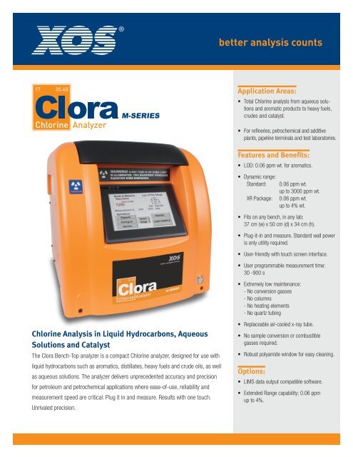Clora M-Series Bench-Top Brochure - XOS