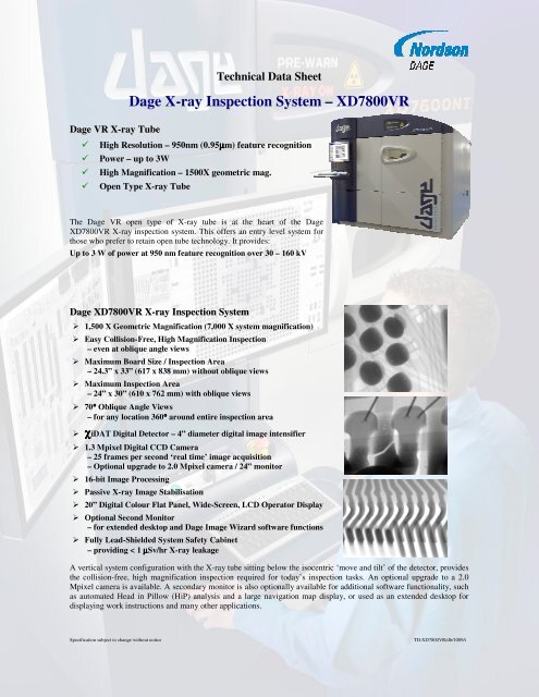 Dage X-ray Inspection System â XD7800VR