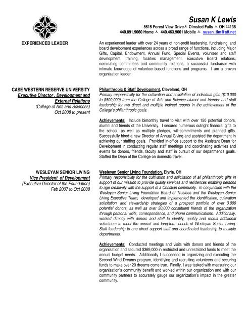 Susan Lewis Resume - AFS Wiki