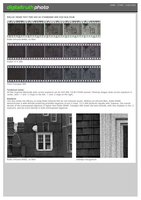 Infrared film comparison