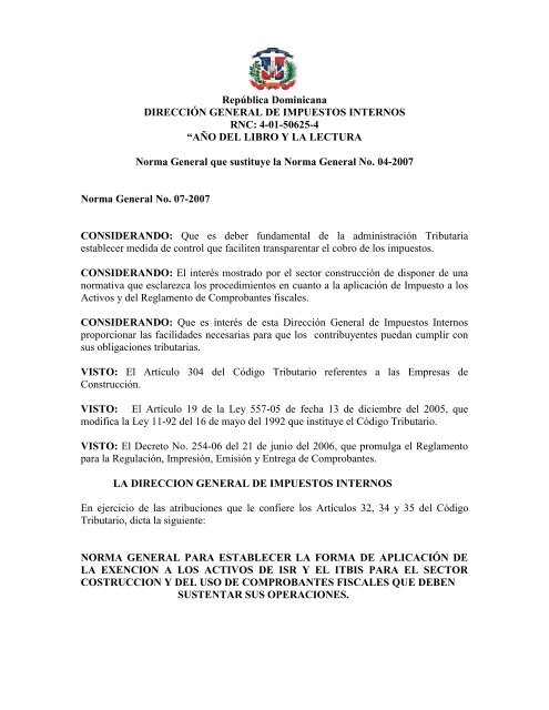 07-07 - Direccion General de Impuestos Internos 07-07 - Direccion General de Impuestos Internos