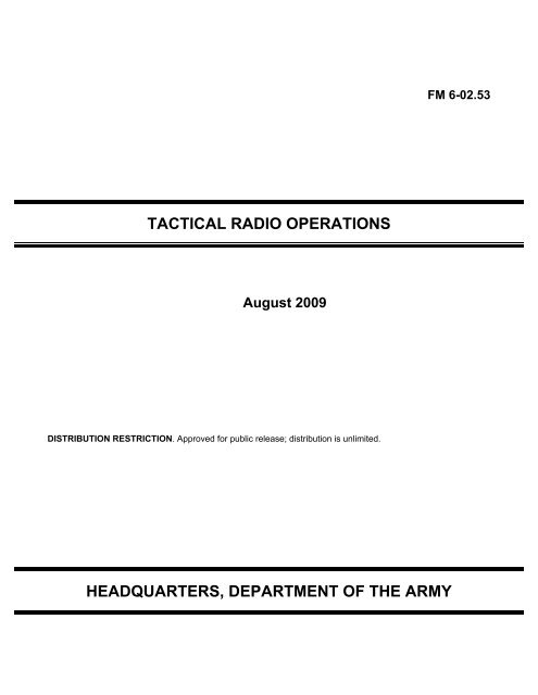 Tactical Radio Operations - Army Electronic Publications & Forms ...