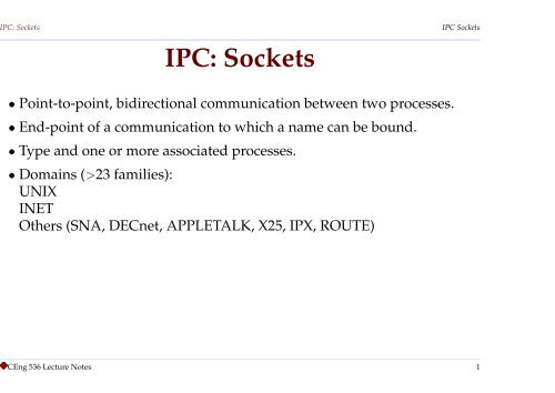 IPC: Sockets