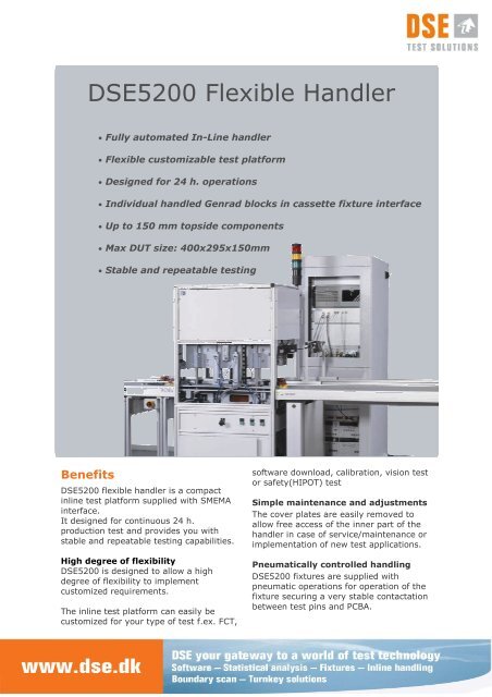 DSE5200 Flexible Handler - DSE Test Solutions