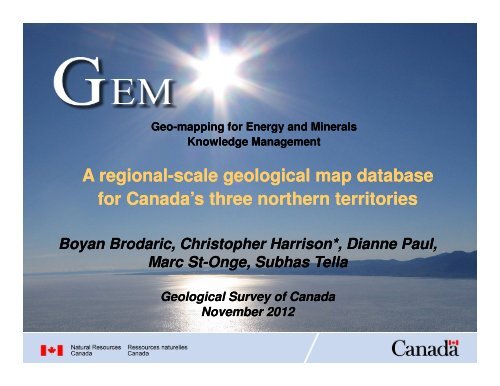 A regional-scale geological map database for Canada's three ...