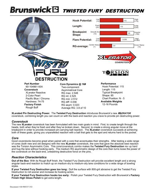 TWISTED FURY DESTRUCTION - Brunswick Bowling