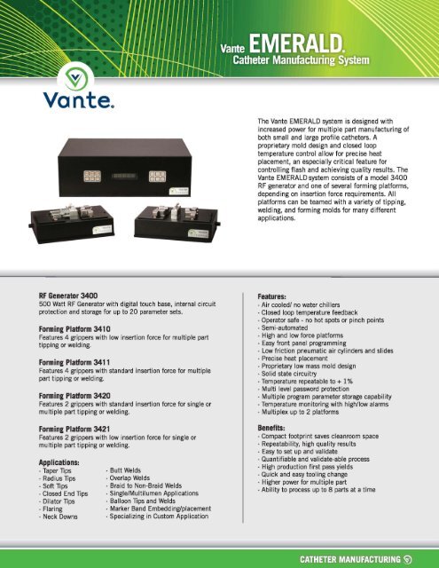 CATHETER MANUFACTURING ~ - Vante