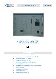Pressurization LAB9 LAB9 DEHYDRATOR FOR WAVE ... - Cibred Sud