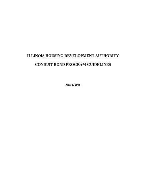 illinois housing development authority conduit bond program ...